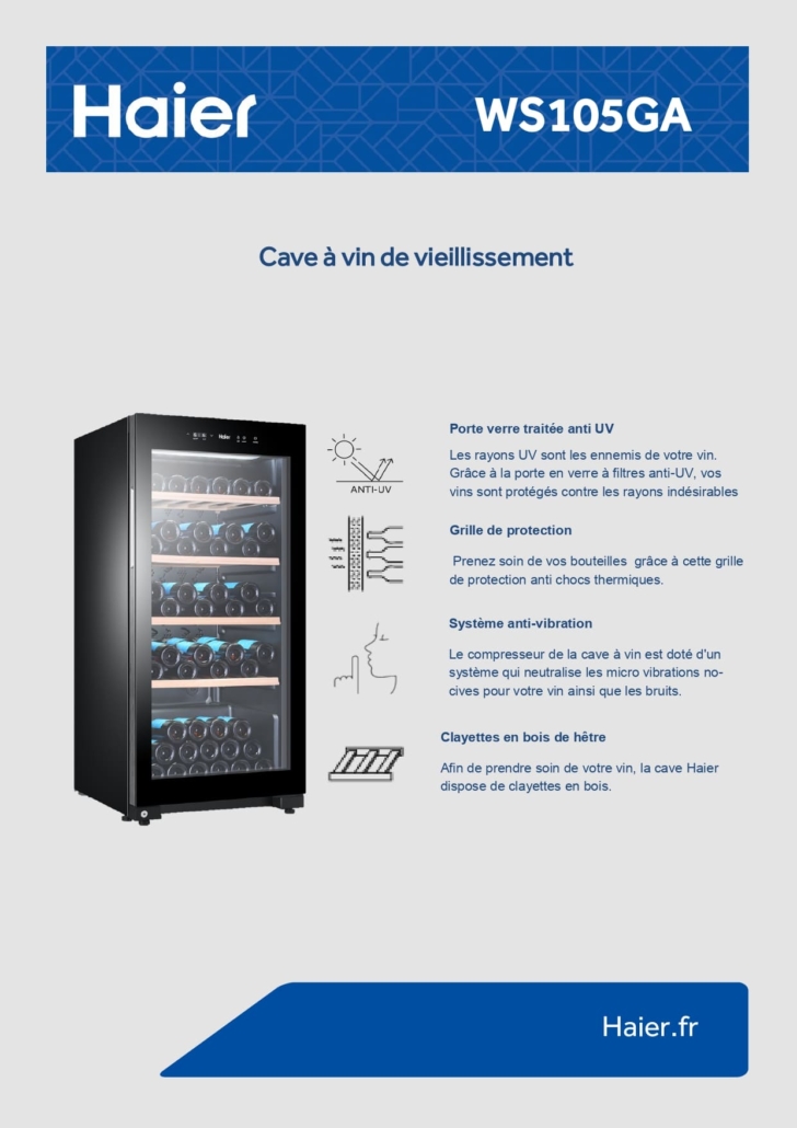 Cave à vin Haier - Concept Achat - WS105GA